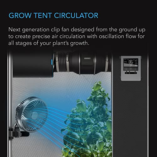 AC Infinity CLOUDRAY S6, Grow Tent Clip Fan 6β with 10-Speeds, EC-Motor, Weatherproof IP-44, Auto Oscillation, Quiet Hydroponics Circulation Cooling
