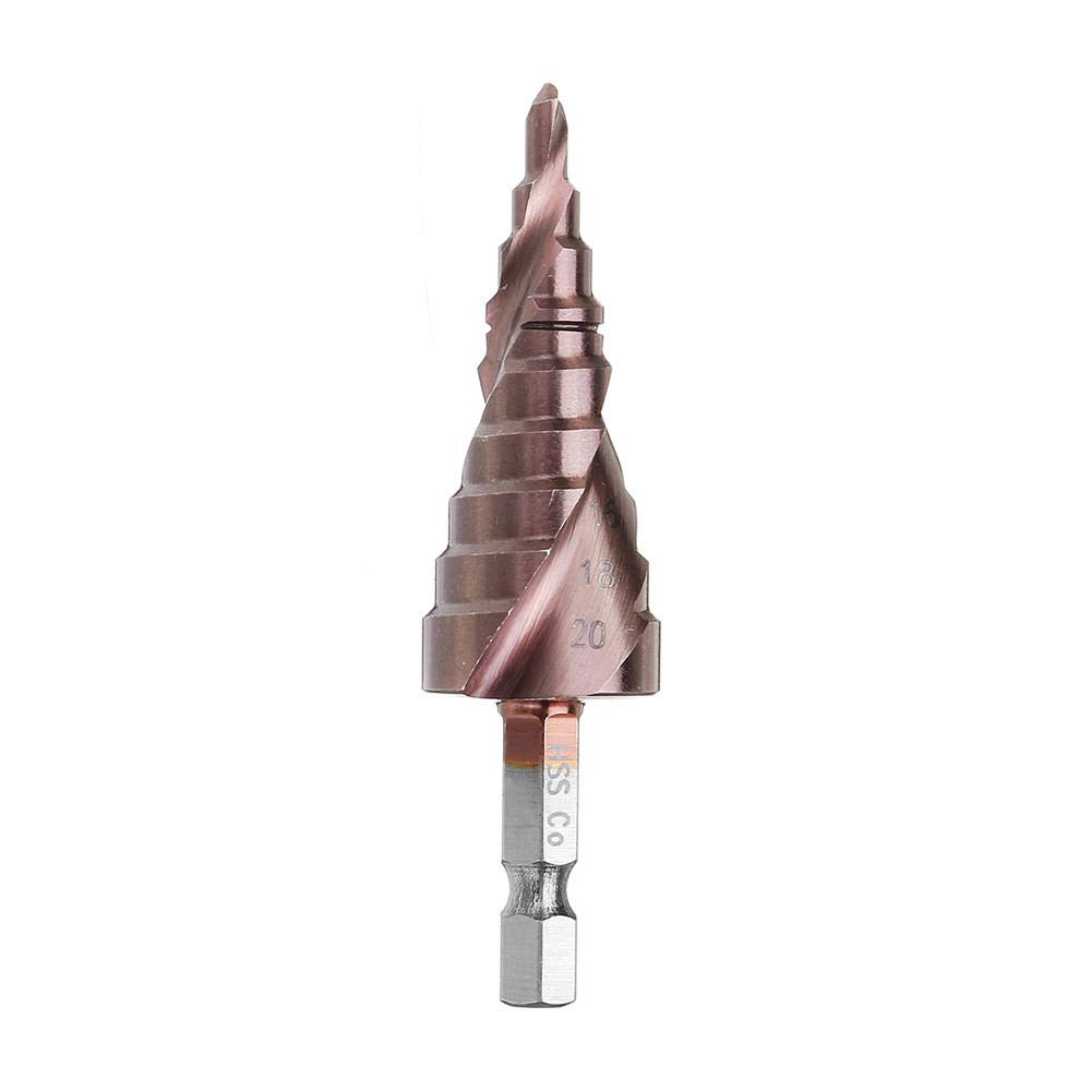 3pcs M35 Cobalt Step Drill Bit 3-12/4-12/4-20mm Step Drill Cutter 1/4 Inch Hex Shank