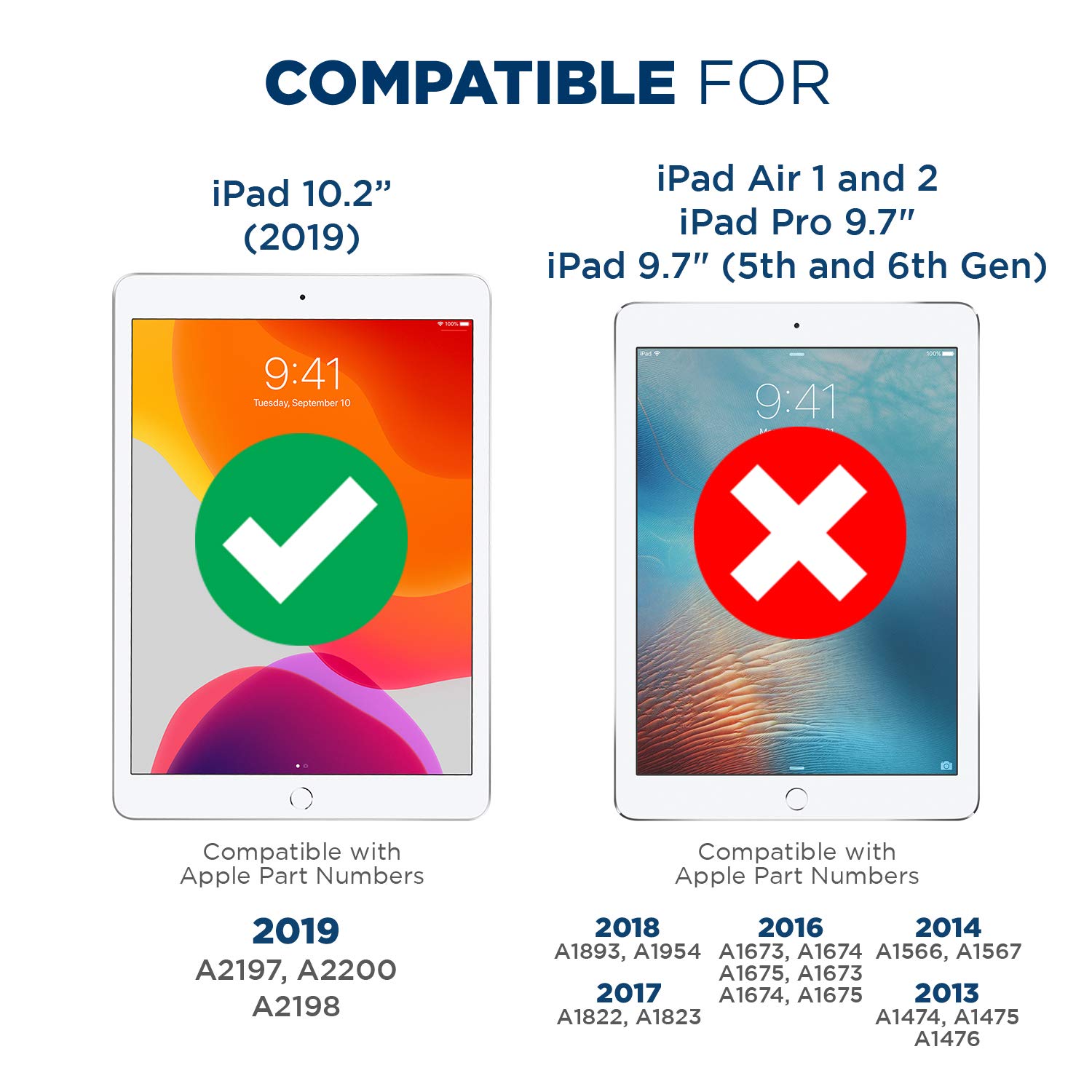 Tech Armor Screen Protector for Apple iPad 10.2 Inch 2021, 2020 and 2019 Model, 9 H Hardness, Case friendly, Ballistic Tempered Glass 1 Pack