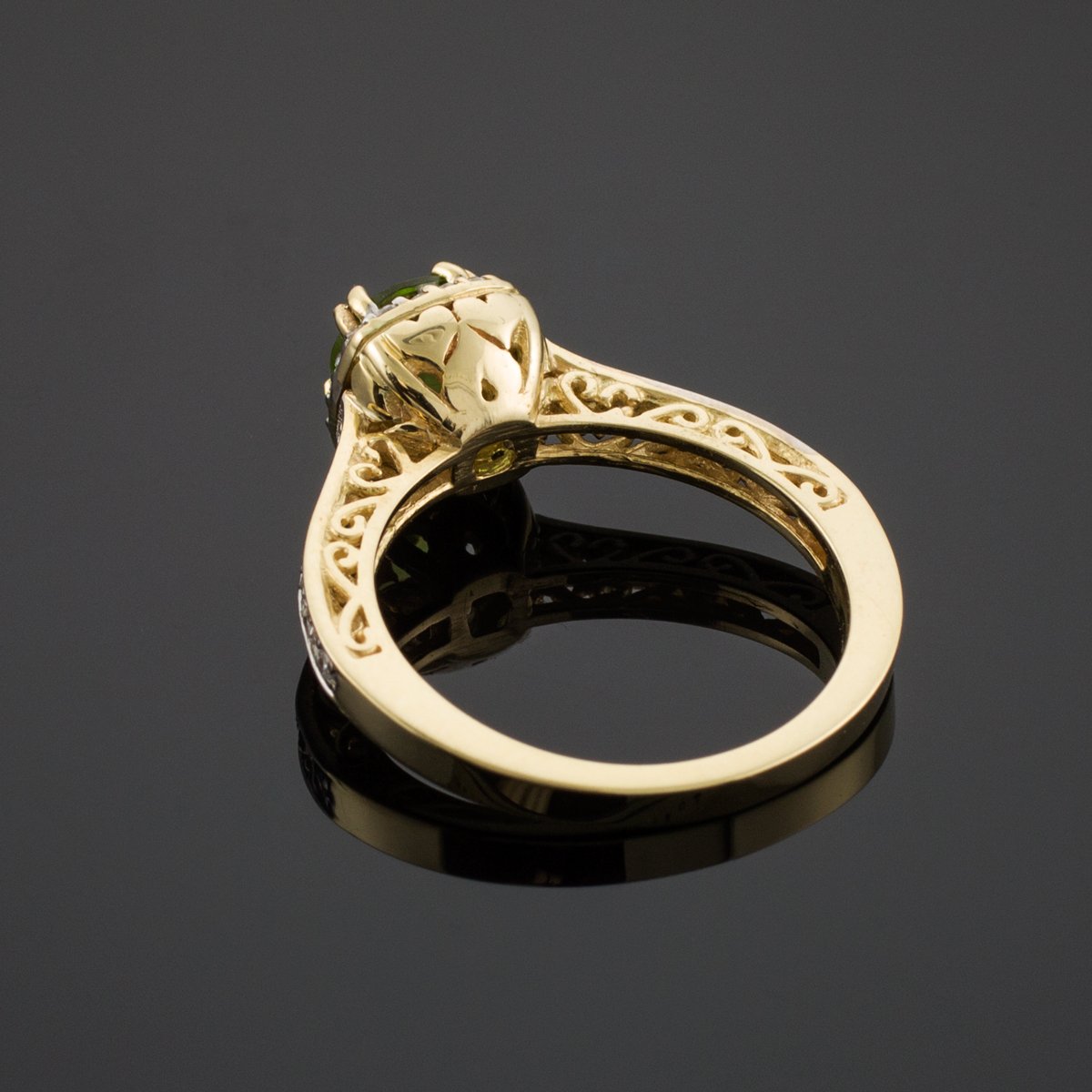 10k Yellow Gold Diamond Halo February Birthstone Band Amethyst Engagement Ring (Size 9.75)