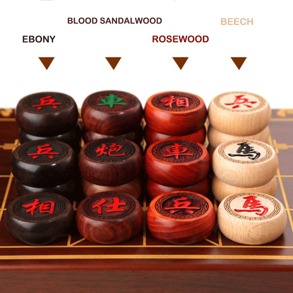 2 Players Strategy Board Games Chinese Xiangqi Chess Set Travel Games with Folding Chess Board Puzzle Games (Color : A, Size : 6cm/2.4")