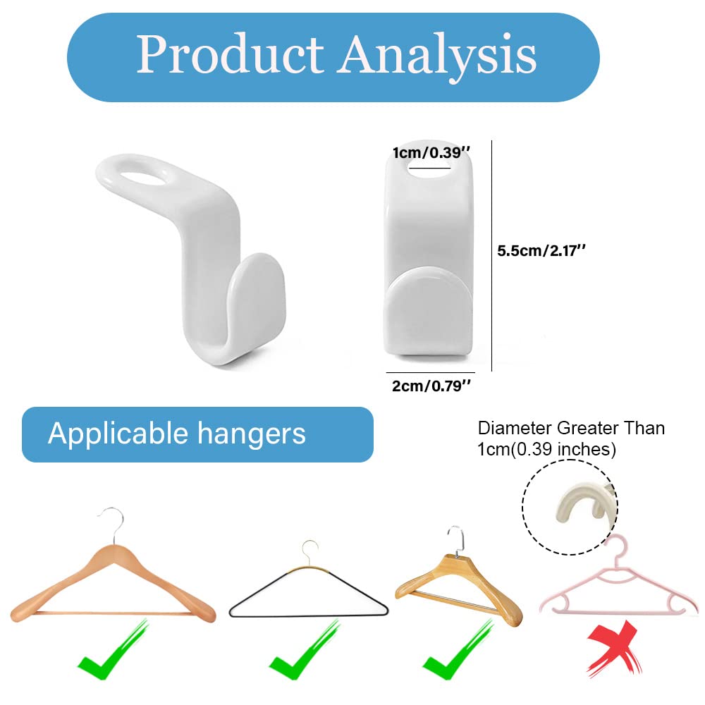 100Pcs Clothes Hanger Connector Hooks,Super Space Saving for Closet Heavy Duty Cascading Hanger Extender Hooks Plastic Closet Hanger Organizer 4 Color