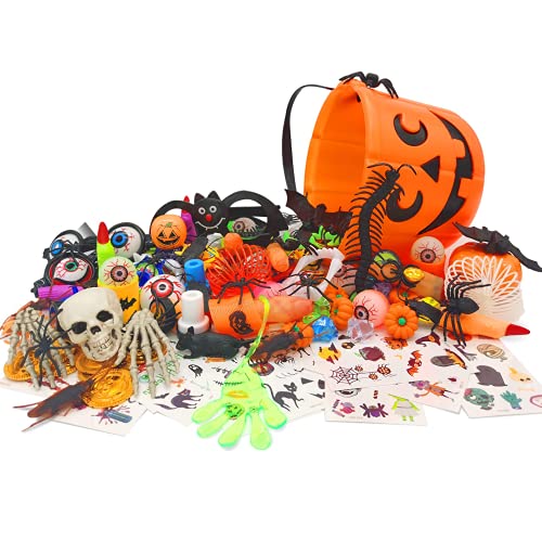 Halloween Party Favors - Perfect Assortment of Halloween Toys for Kids, Great Goodie Bag Fillers, School Classroom Rewards, Halloween Prizes to the Trick-or-Treaters(28 types of the toy, 135 Pcs)