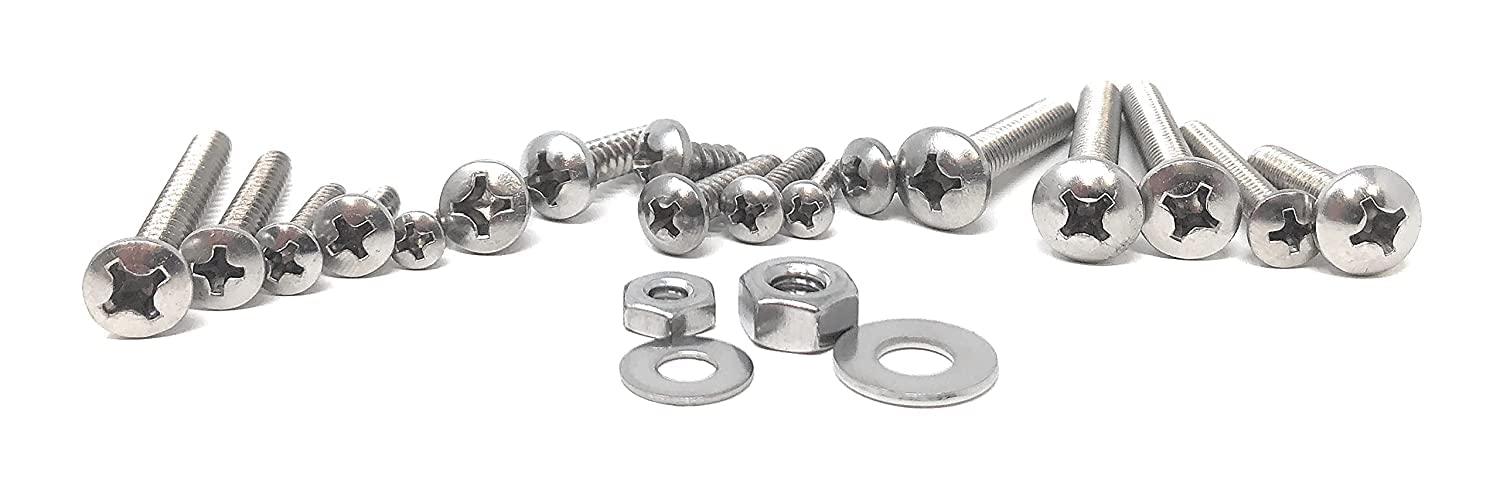 226 Pieces Stainless Steel Sheet Metal Screw Assortment & Machine Screws 36 Different Sizes of Flat, Oval, Pan, Hex Head Phillips Self Tapping Screws Hardware for Wood, Metal or Fiberglass