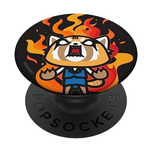Aggretsuko Flaming Rage PopSockets PopGrip: Swappable Grip for Phones & Tablets
