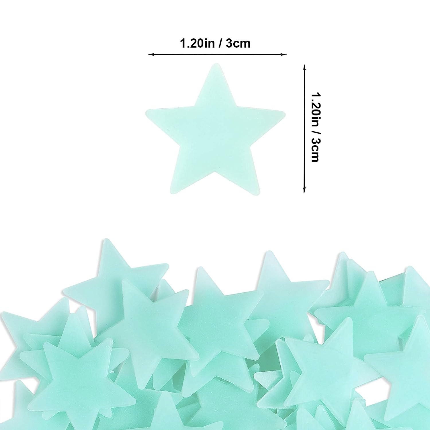 100 Pcs Glow in The Dark Luminous Stars Fluorescent Noctilucent Plastic Wall Stickers Murals Decals for Home Art Decor Ceiling Wall Decorate Kids Babys Bedroom Room Decorations (Pink)