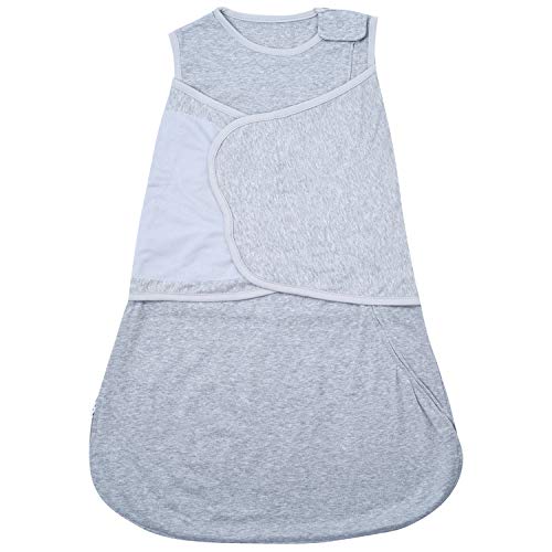 AOUHA Baby Sleepsack Swaddle 3-Way Adjustable Wearable Blanket Boy and Girl,100% Cotton,6-12 Months(Gray)