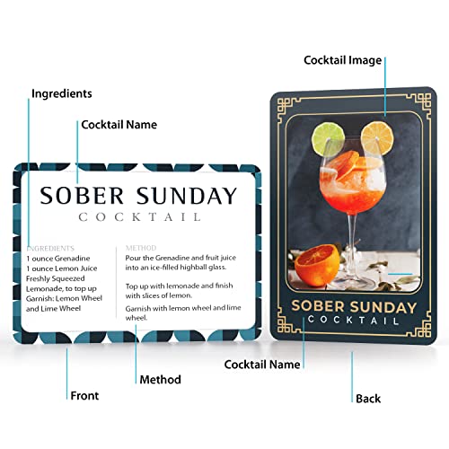 52 Cocktail & Mixed Drink Recipes Flash Cards β Simple & Easy Step Instructions & Tricks β Comprehensive Mixology Concoction Guide & Ingredient List β Master the Entertaining Art - Home Made Bartender