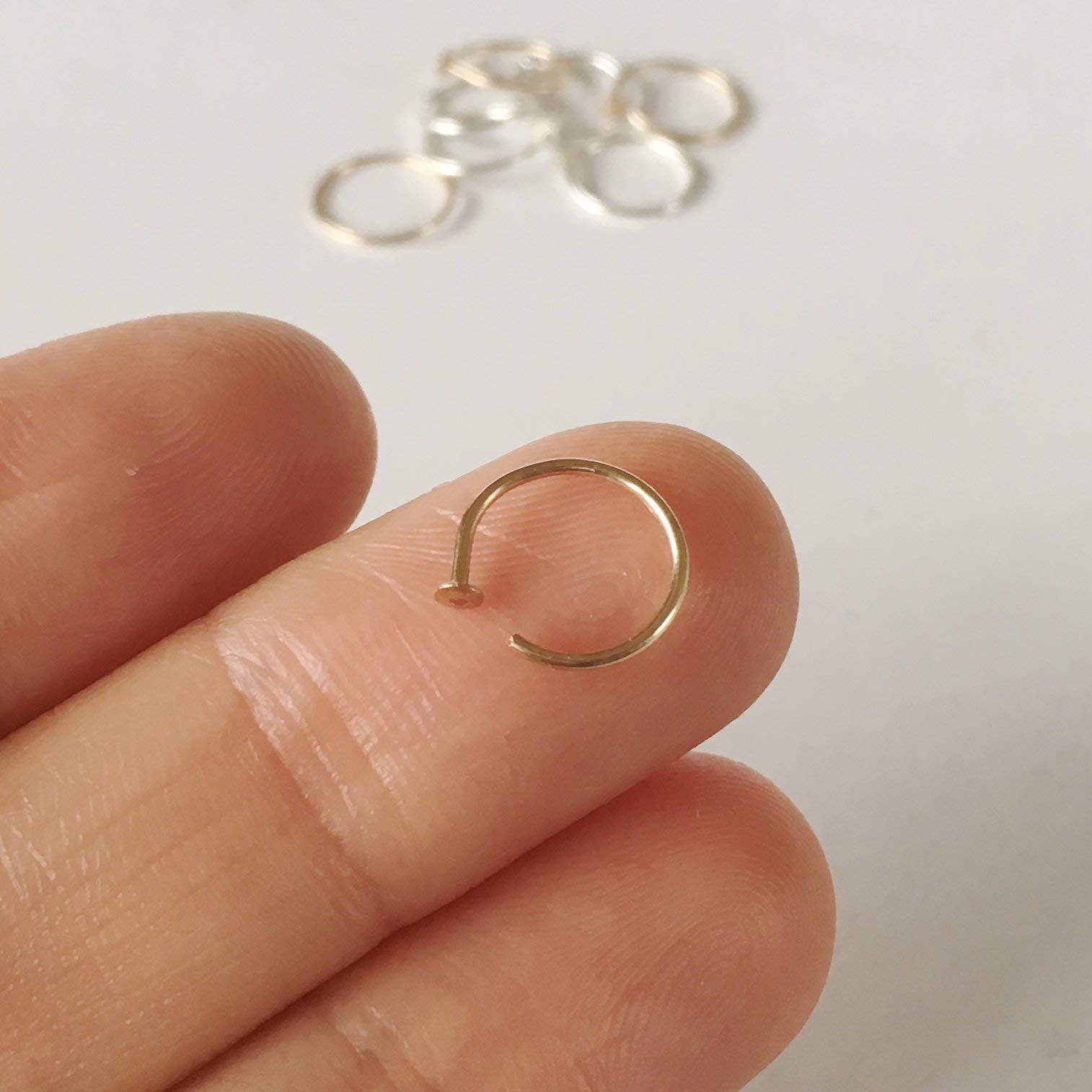 22g 6mm - 7mm 14k Gold Filled Adjustable Hoop Nose Ring - 22 Gauge 6-7MM