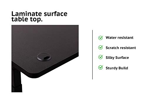 UNICOO Melamine 55.1 x 27.6 Inch Universal Table Top for Standard and Sit to Stand Height Adjustable Home and Office Desk Frames (Tabletop 55 - Black)