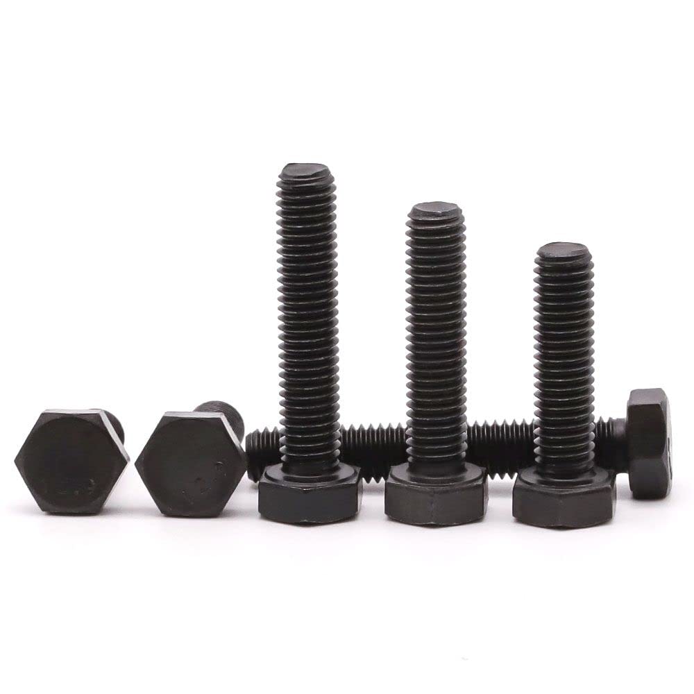 M8 x 20 mm (20 pcs) Hex Bolts Hex Screws, Black Oxide Finish Hexagon Head Bolts, 12.9 Grade Alloy Steel, Full Thread, Machine Thread