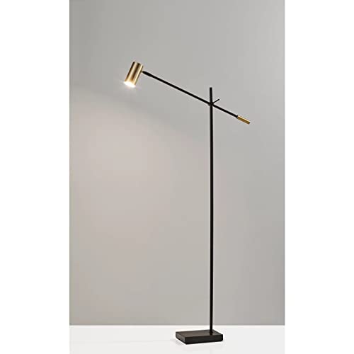 Adesso Home 4218-01 Transitional LED Floor Lamp from Collette Collection Finish, 22.50 inches, Black/Antique Brass