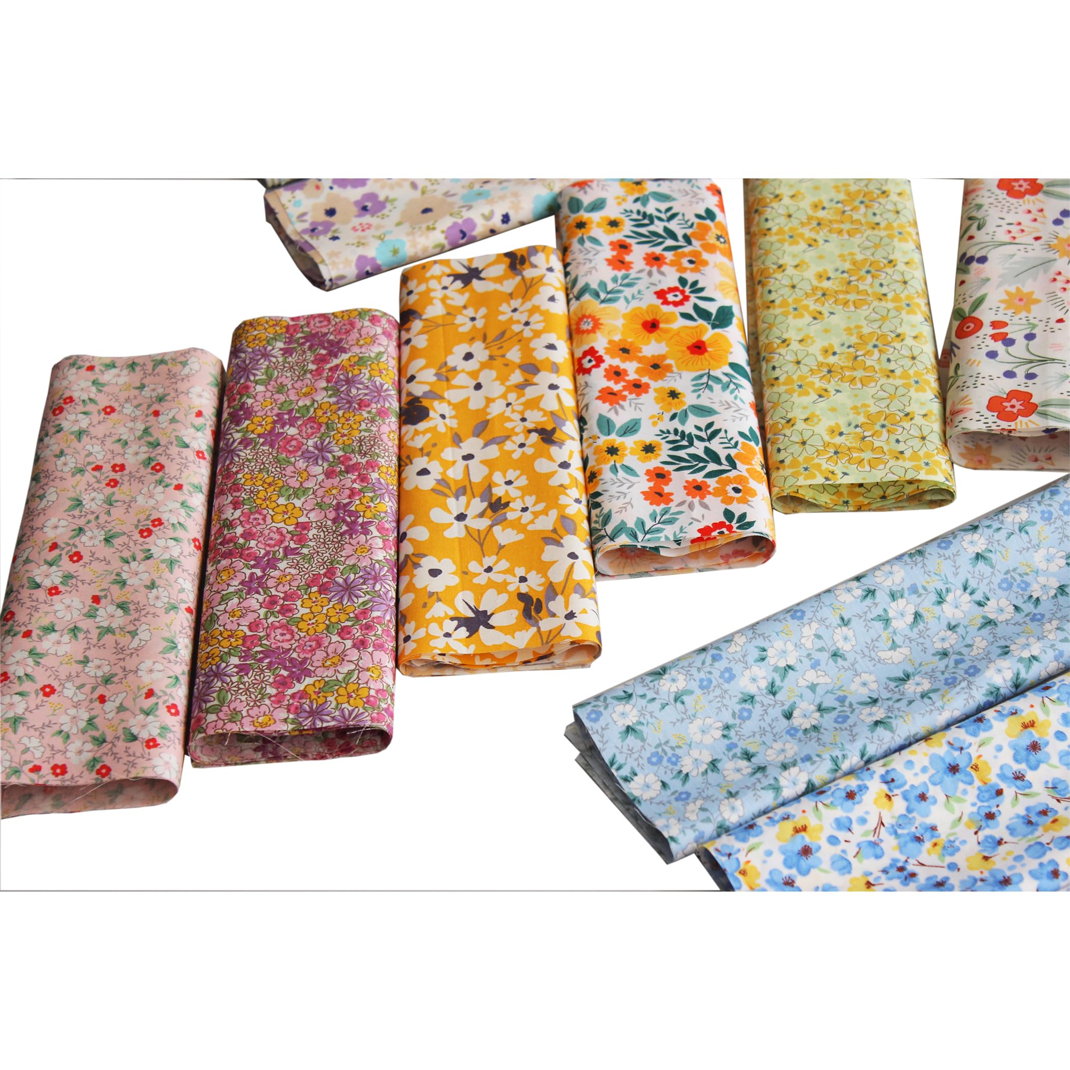 100% Cotton Quilting Fabric Squares 5''x5'' Floral Print Precut Fabric Bundles Charm Packs for Quilting 5 inch Clearance for Pathwork Quilt(Fresh Style)