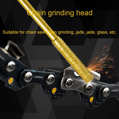 24PCS Diamond Chain Saw Knife Burr, Titanium Plated Stone Micro-Chain Saw Knife Sharpening, Suitable for Gasoline/Electric Chain Saw Polishing Knife Sharpening (5/32 inch, 3/16 inch, 7/32 inch)