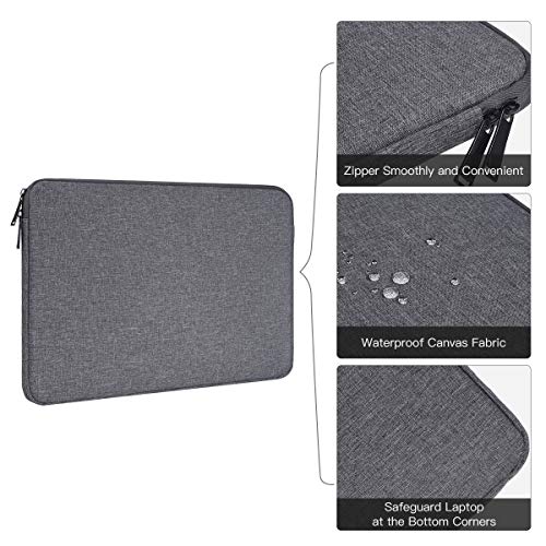 15.6 16 Inch Laptop Case for Dell Inspiron 15 3000 5000, Asus VivoBook 15.6/Asus Chromebook/Asus ROG/Asus Zenbook 15.6, MacBook Pro 16 Inch A2141/HP OMEN 15, Notebook Sleeve Bag with Small Case, Grey