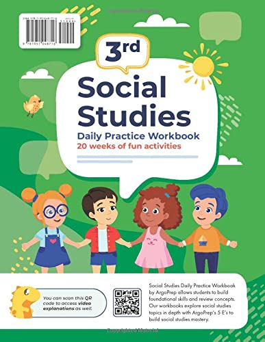 3rd Grade Social Studies: Daily Practice Workbook | 20 Weeks of Fun Activities | History | Civic and Government | Geography | Economics | + Video ... Each Question (Social Studies by ArgoPrep)