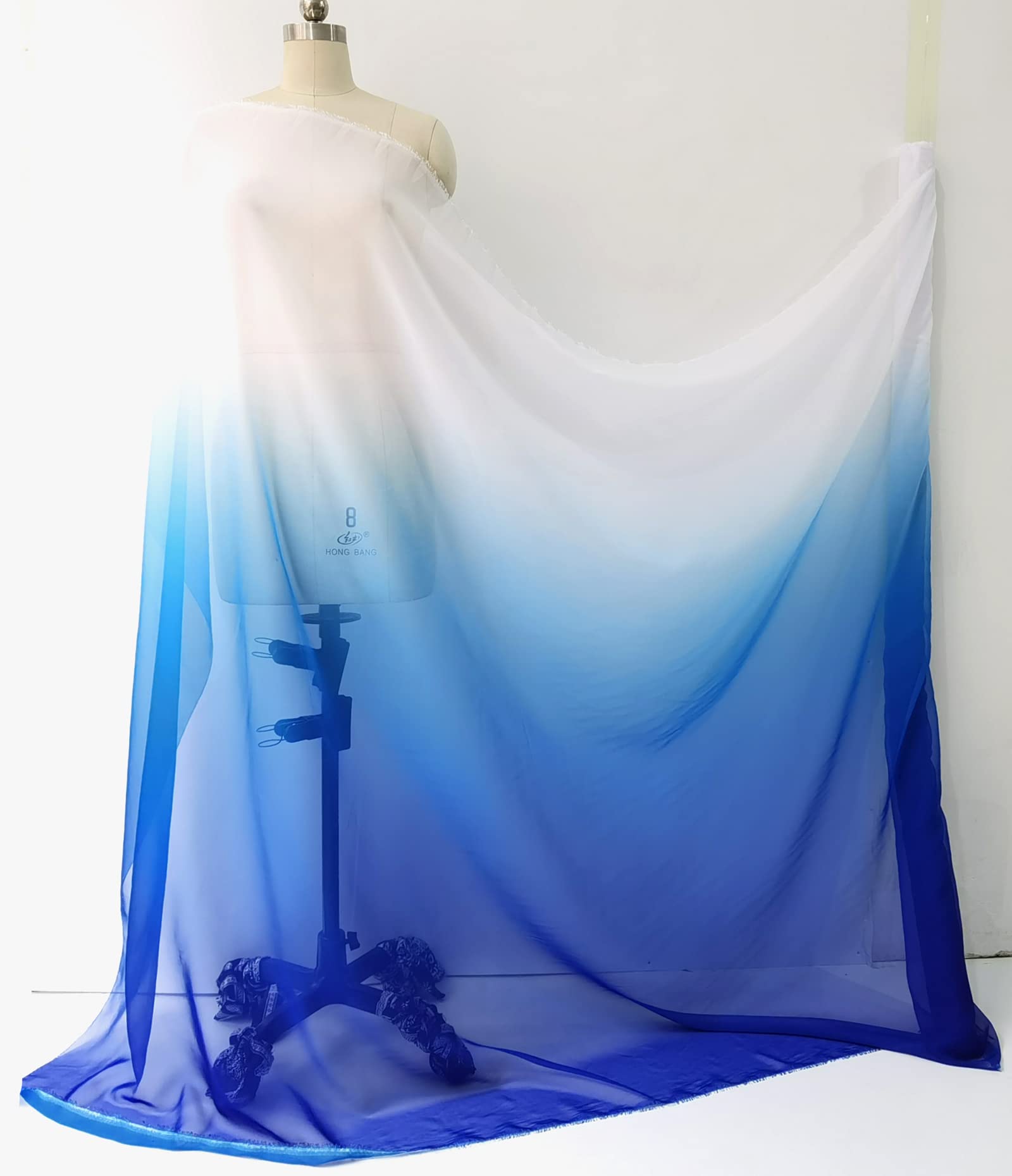 2 Tone Shade Chiffon Fabric for Dancing Clothing Wedding 30D Ombre Chiffon Fabric for Dress Gradient Chiffon Mateiral 100cm*148cm
