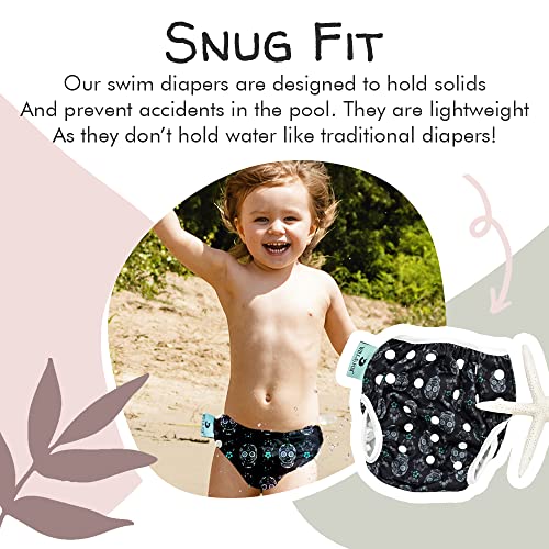 Reusable Swim Diaper and Wet Bag for Babies, Infants & Toddlers - Adjustable Girls Swimming Diaper 0-2 Years and Water Resistant Swim Bag โ Zig Zag โ 1 Pack by Will & Fox