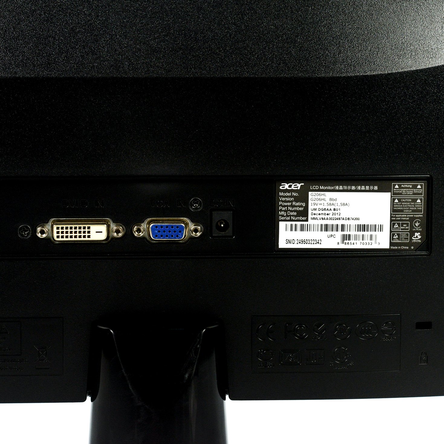 Acer G206HL Bbd 20-Inch Widescreen LCD Monitor