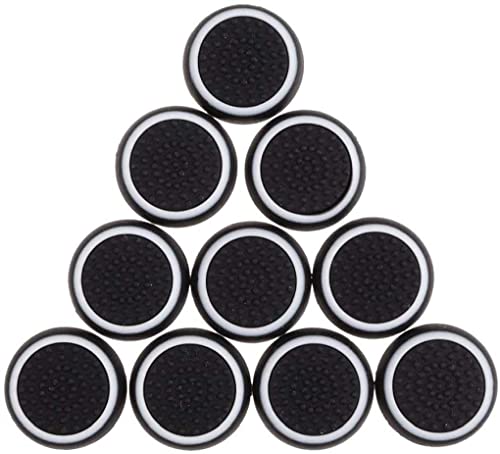 4Pcs Replacement SiliconeThumb Grip Cover for White and Black Game Supplies Durable and Deft