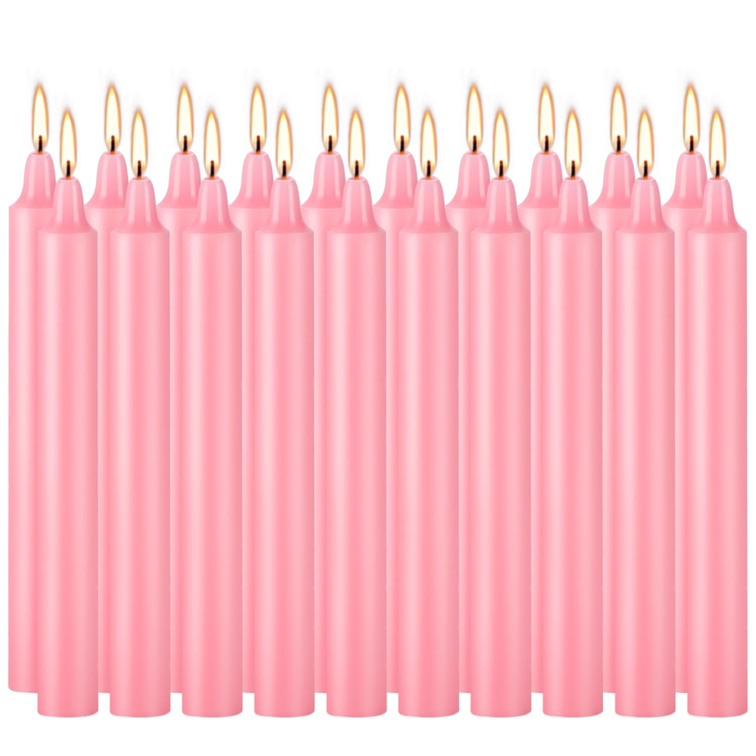 20 Pcs Pink Taper Spell/Chime Taper Candle,4 Inch Dinner Candle Sticks for Birthdays, Parties, Wicca Wiccan Supplies and Christmas