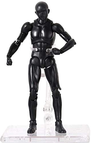 ABROBROKI Black Action Figures Body-Kun DX & Body-Chan DX PVC Figure Model Drawing for S H Figuarts with Box for Artists (Male)