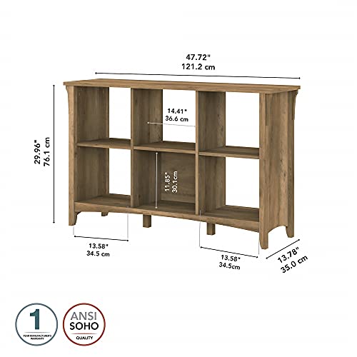 Bush Furniture Salinas 6 Cube Organizer, Reclaimed Pine