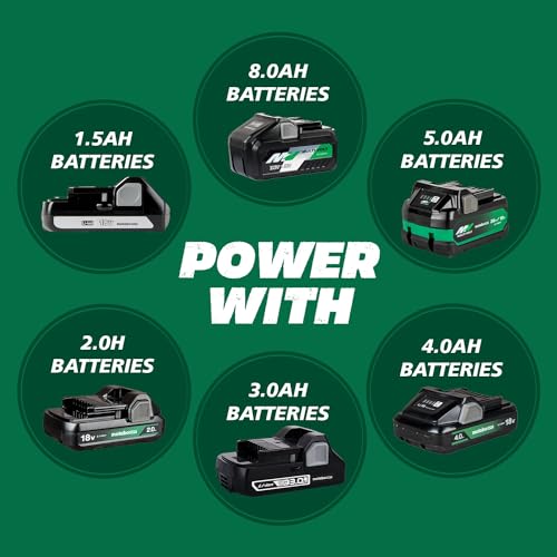 Metabo HPT 18V MultiVolt™ Cordless Triple Hammer BOLT Impact Driver Set, Power Impact Driver Kit with Case, 2 Lithium-Ion Batteries and Charger, 1/4-Inch Chuck, Compact LightWeight Power Tool, WH18DC
