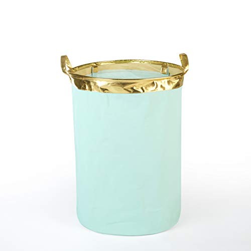 Urban Shop Metallic Trim Tall Storage or Laundry Basket, Mint