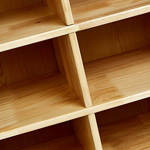 Amazon Basics Kids Vertical Storage Cubby, 12 Section Organizer, Wooden Finish