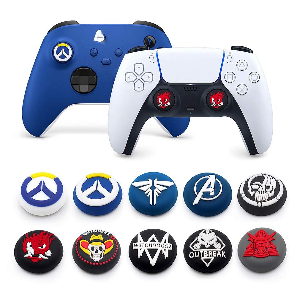 2 x Silicone Analog Joystick Thumbstcks Thumb Stick Grips Caps Cover for PS5 PS4 PS4 Pro Slim PS3 Xbox One Xbox 360 Xbox One X Elite Slim PS2 Switch Pro Controller Color A