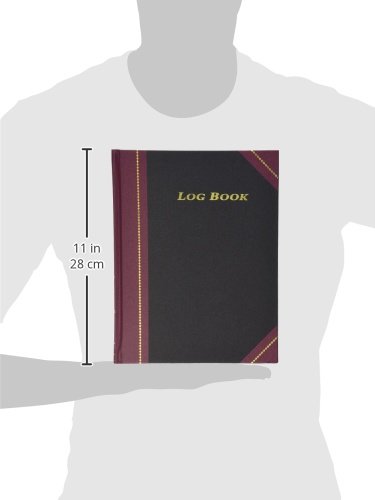 Adams Log Book, 8.13 x 10.38 Inches, Black Covers with Maroon Spine, 150 Pages (ARB810L15)