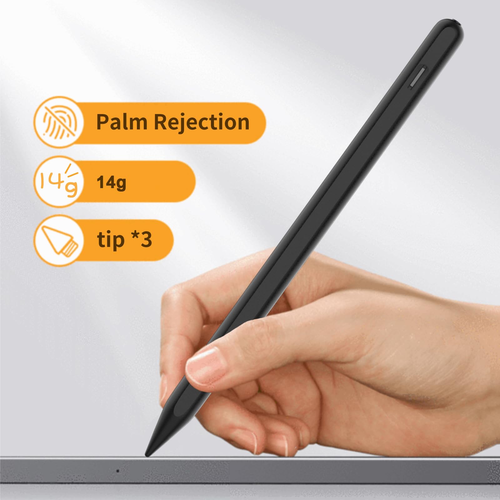 Stylus Pen for Apple iPad Pro 2024 13/12.9/11-inch, iPad Air M2 2024 for 13/11-inch, iPad Pro Pencil 3/4/5/6th Generation, iPad 10th-6th Gen, Compatible (2018-2024) with Fast Charging & Palm Rejection