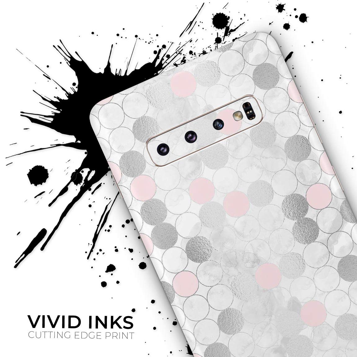 DesignSkinz Karamfila Silver & Pink Marble V14 Protective Vinyl Decal Wrap Skin Cover Compatible with The Samsung Galaxy S20 (Screen Trim & Back Glass Skin)