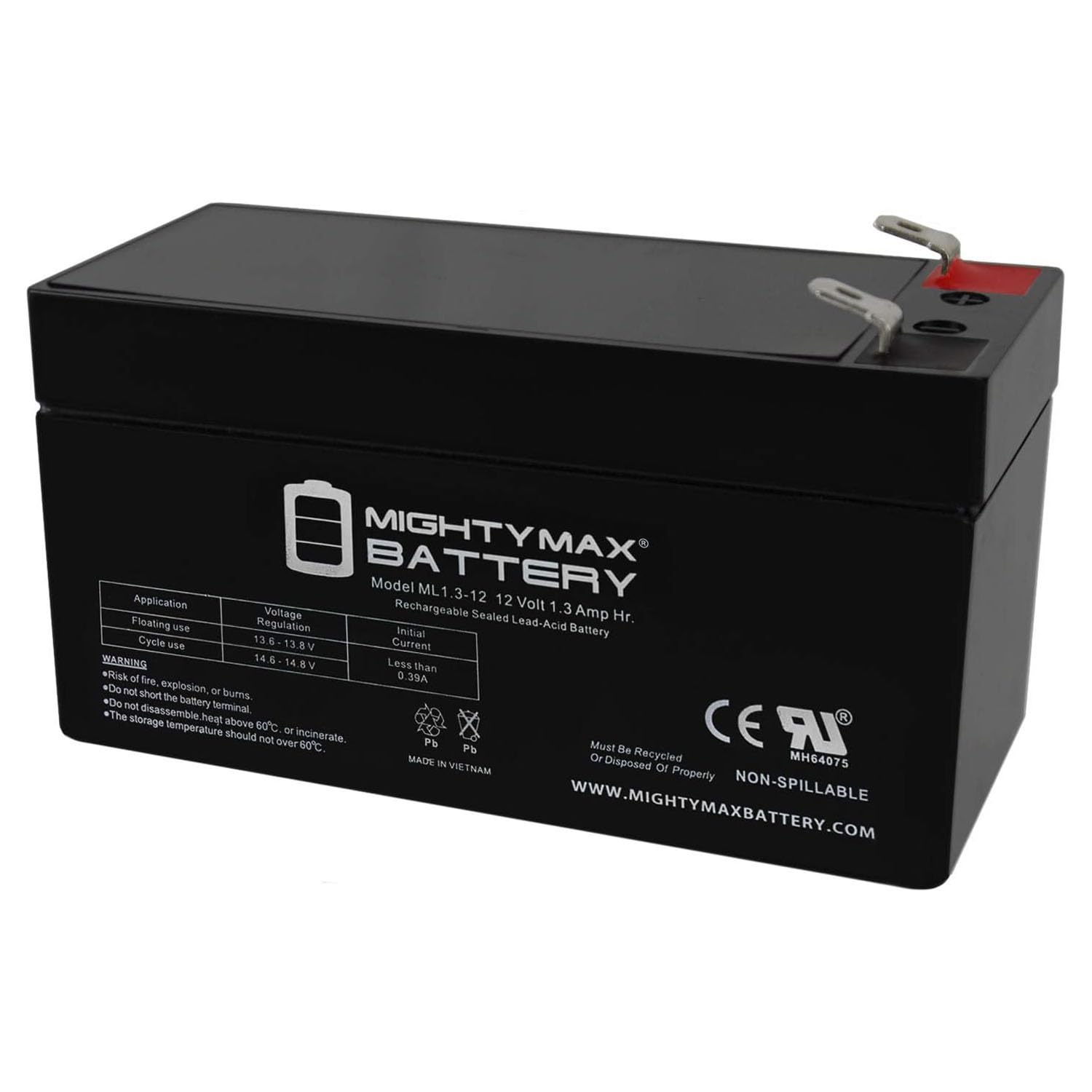 Mighty Max Battery 12V 1.3Ah Replacement Battery for ExpertPower EXP612