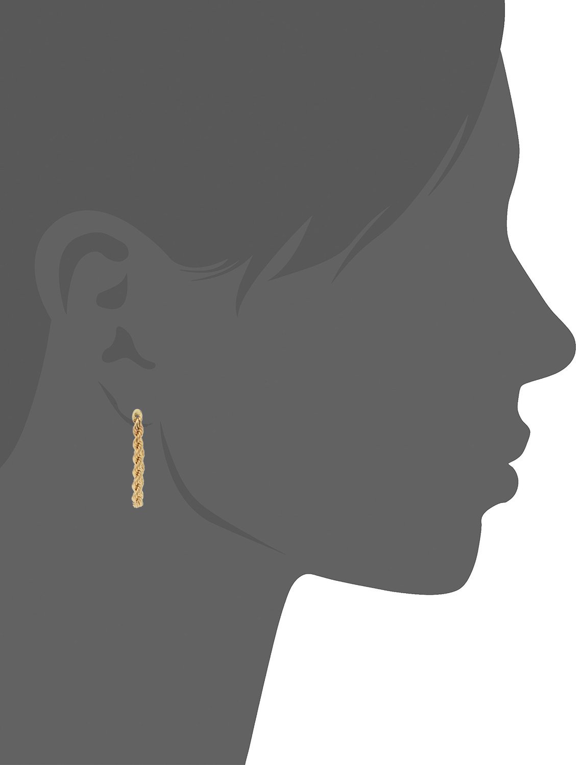 10k Yellow Gold Rope Chain Earrings Minimalist Jewelry For Women