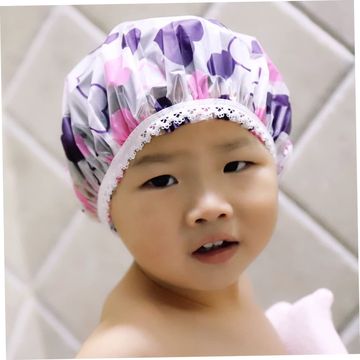 10pcs Shower Hat for Bath Visor for Bath Cap Hair Head Cover Satin Bonnet Wrap Shower Cap Hair Protective Caps Bath Hat Bathing Cap Take a Bath