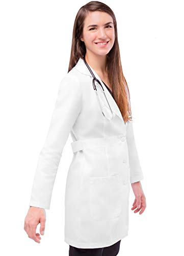 Adar Universal Lab Coats for Women - Belted 33" Lab Coat - 2817 - White - M