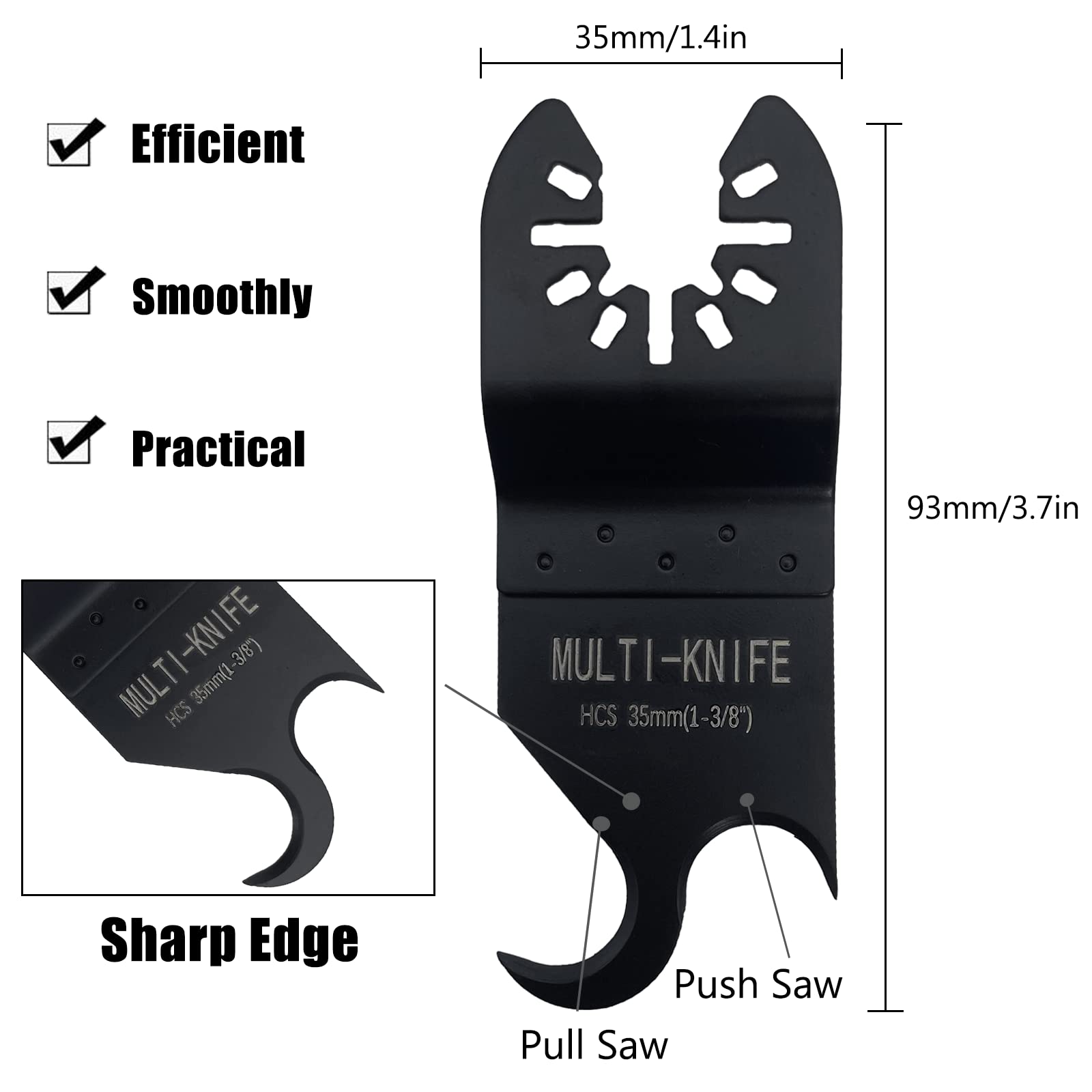 3PCS Oscillating Saw Blades, Wood Metal Multitool Quick Release Blades for Cutting PVC Carpet and Cardboard, Fit Dewalt Rockwell Milwaukee Makita Dremel Bosch Ridgid Craftsman, Black