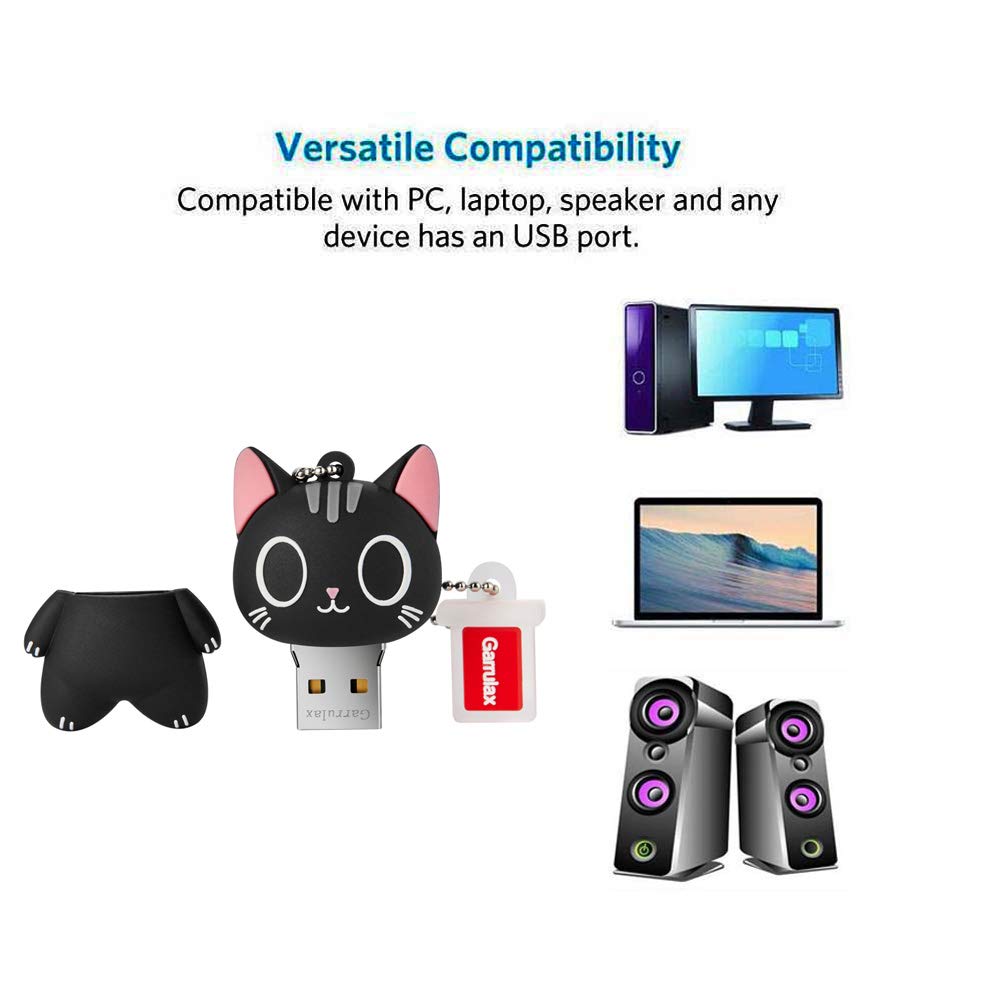 GARRULAX USB Flash Drive, 8GB / 16GB / 32GB / 64GB USB2.0 Cute Shape USB Memory Stick Date Storage Pendrive Thumb Drives Gift(32GB,Big Eye Cat)