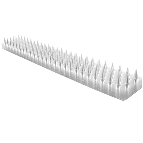 Buzzlett 27.8ft (Pack of 20) Transparent Plastic Bird Defender Spikes for Indoor Outdoor use Keep Pigeon, Squirrel Off Strips