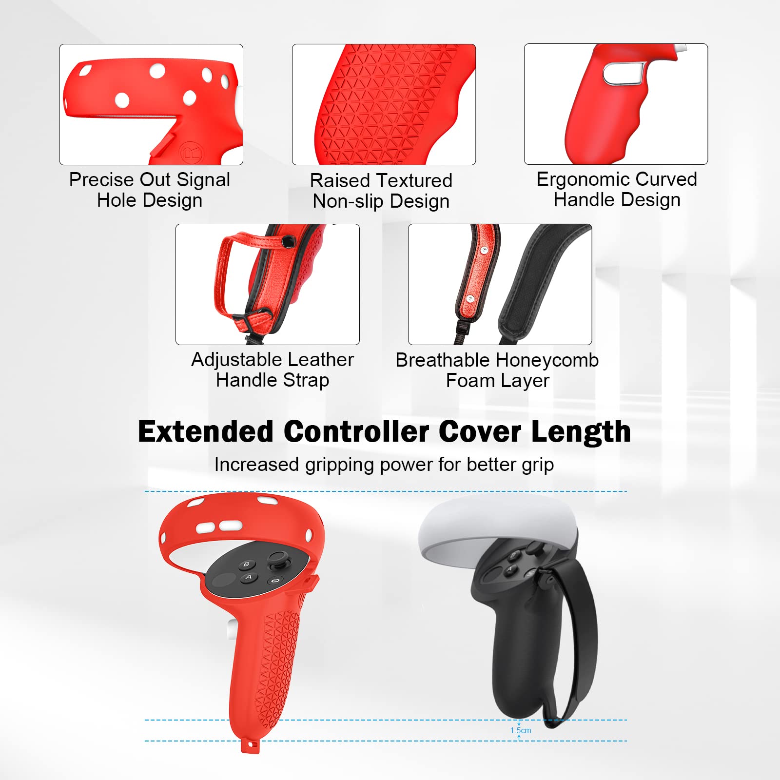 Accessories for Oculus Quest 2, YIZEIJOB 4 in 1 VR Silicone Cover Skin Set- Including VR Headset Cover, Two Quest2 Controllers Grips Cover, Anti-Sweat Face Pad, and Oculas VR Lens Protector-Blue