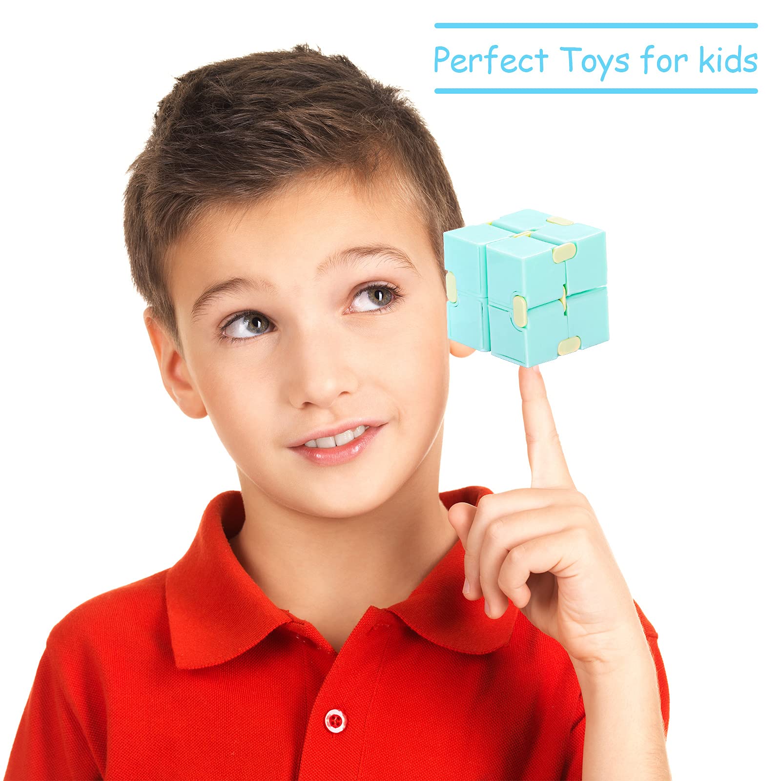 24 Pieces Cubes Toys Mini Blocks Cube Bulk Gadget Sensory Toy Hand Held Blocks Finger Gadget Gift for Adults Anxiety Stress Relief Game(Cute Style)