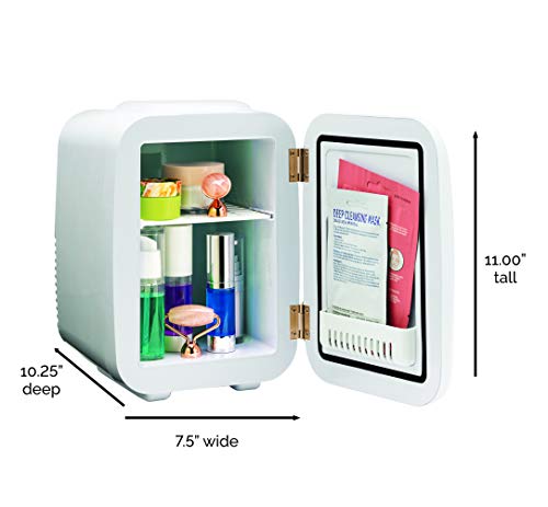 Finishing Touch Flawless Mini Beauty Fridge for Makeup and Skincare, White, 4 Liter