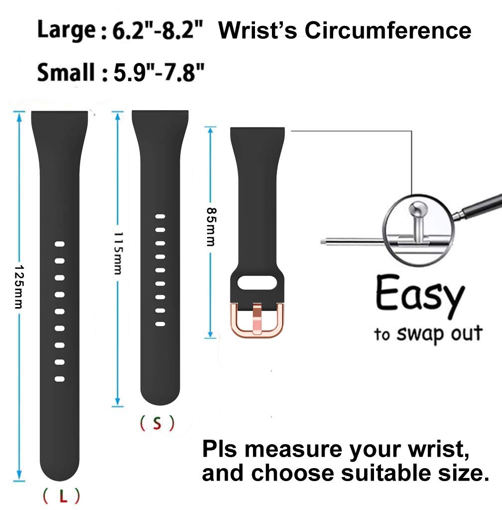 smaate Watch Band Compatible with P22 Donerton, Popglory, CanMixs, Kalinco 1.4inch, Motast Mugu Chalyh P36 P32, FirYawee P9 and compatible with AGPTEK LW31 Smartwatch, 3-pack, Slim Silicon replacement strap