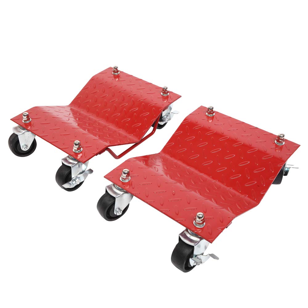 3" Auto Dolly Wheel Dolly New Car Dollies Wheel Tire 12 x 16" Repair Slide Red Total 4000 Lbs - 1000 Lbs Each Set of 4