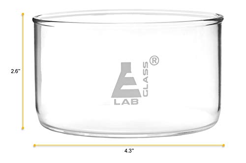 EISCO Crystallizing Dish, 500ml - Flat Bottom, No Spout - Borosilicate 3.3 Glass - Laboratory, Kitchen, Crafts