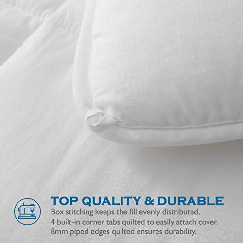 Dafinner Cotton Down Alternative Comforter King | All-Season Duvet Insert | 100% Cotton Cover, Ultra-Soft GRS Microfiber Quilted Medium Warm Bed Comforter (104x88β, White)