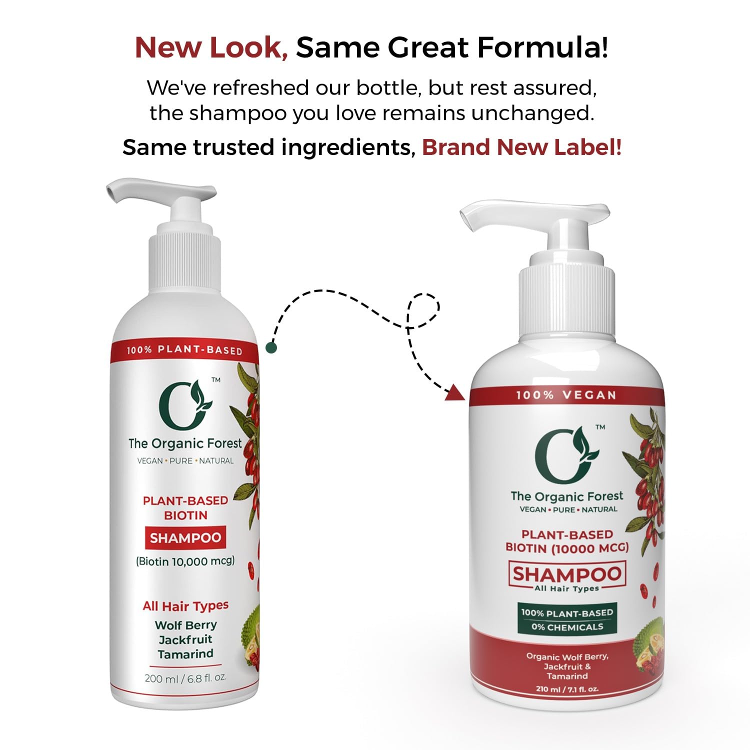 The Organic Forest - VEGAN . PURE . NATURAL Biotin Shampoo | Hair Thickening | Moisturizing for Dry or Oily Scalp | 7.1 fl.oz.
