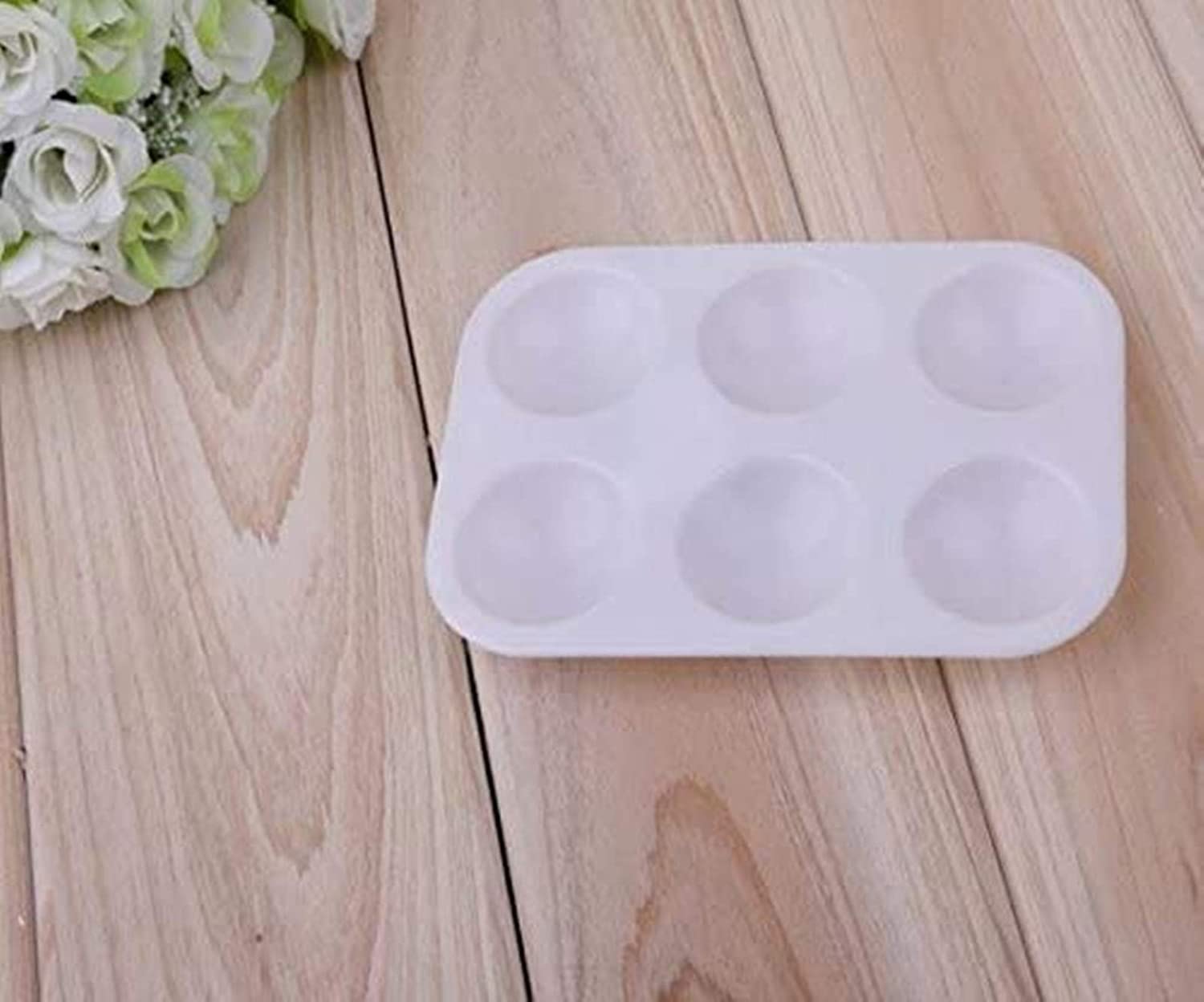 24 Pieces White Paint Plastic Palettes 6 Well Rectangular Watercolor Oil Palette Painting Tray Artist Craft Palettes